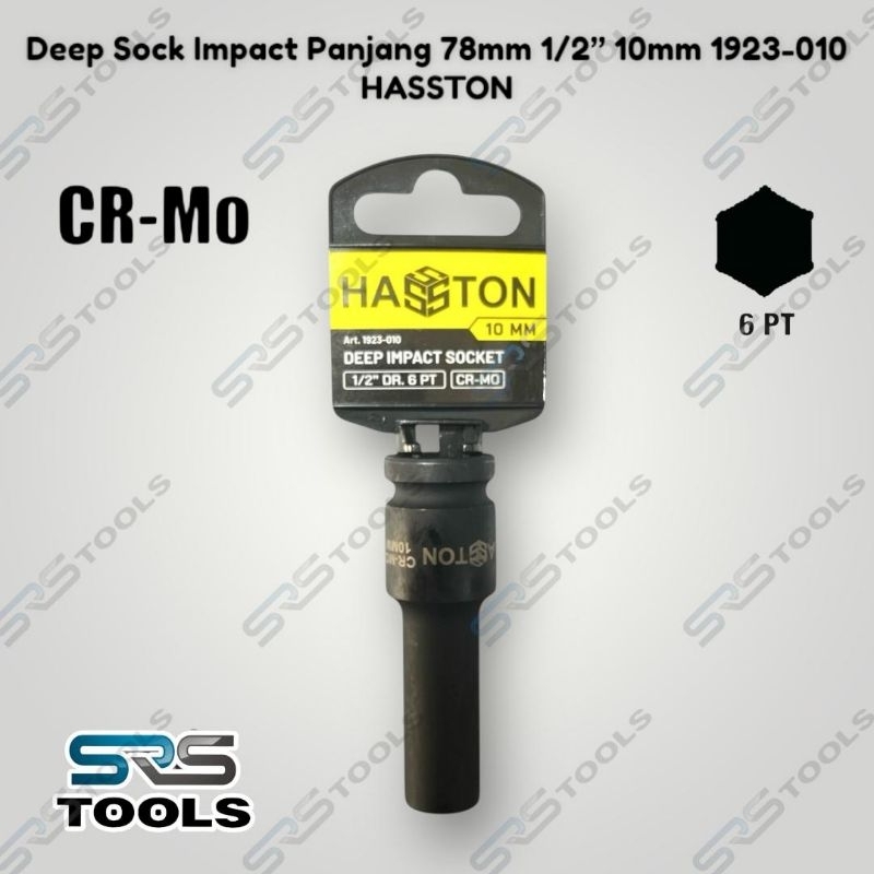 Jual HASSTON 1923-010 Impact Deep Socket 1/2 Dr 6 Pt Long 10 mm / Mata ...