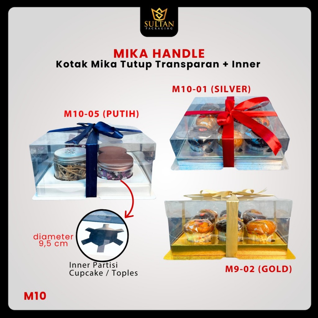 Jual Box Mika / Kotak Kue Mika / Box Cupcake + Tatakan / Packaging Mika ...