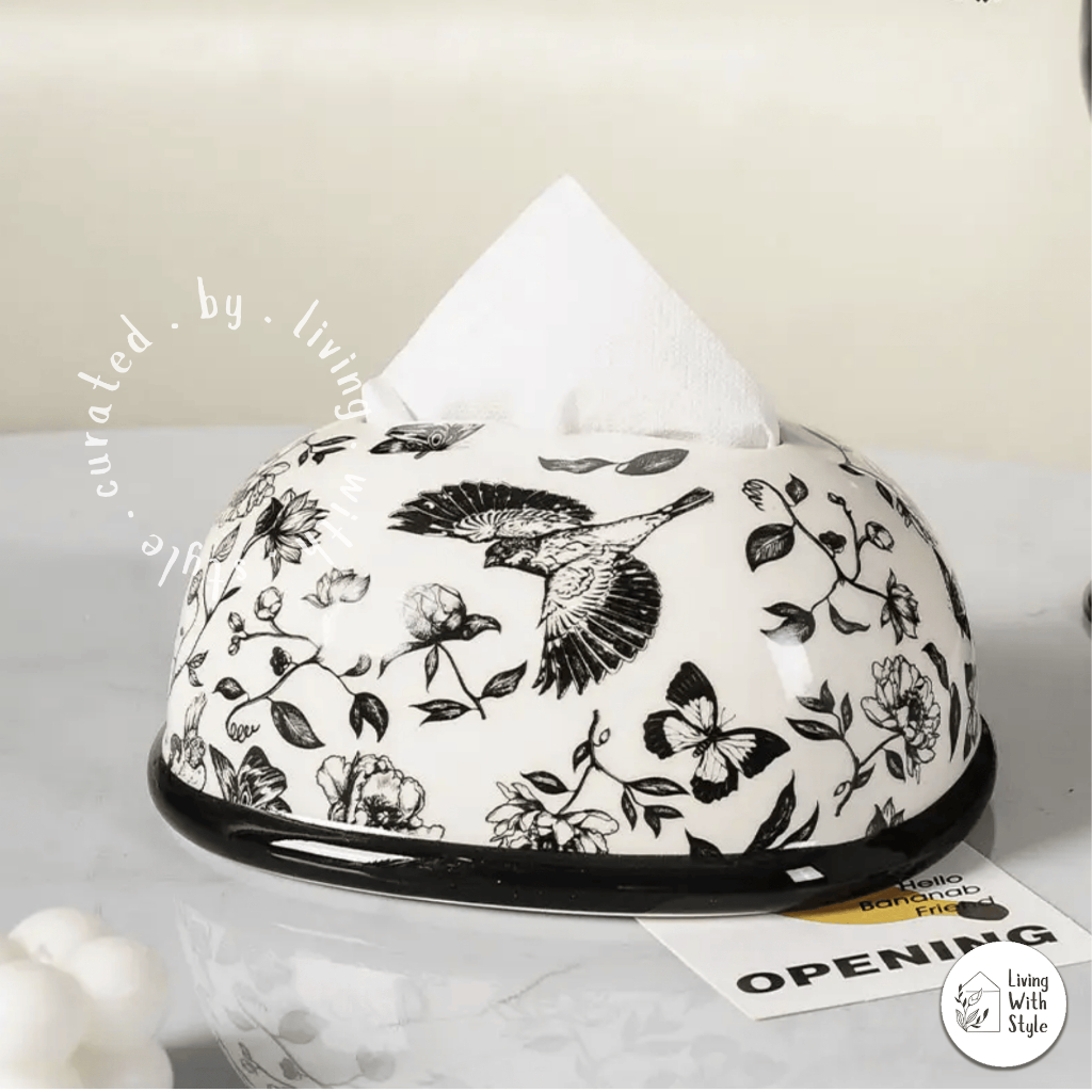 Jual Living With Style - Coco Monochrome Ceramic Tissue Box / Tempat ...