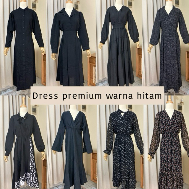 Jual Dress Warna Hitam Wanita / Black dress / Dress hitam Premium ...