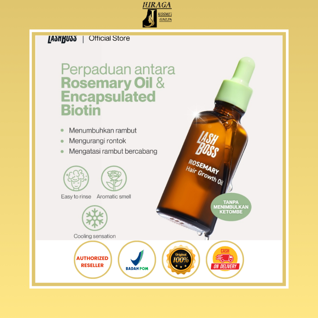 Jual LashBoss Rosemary Hair Growth Oil - 50ml | Shopee Indonesia