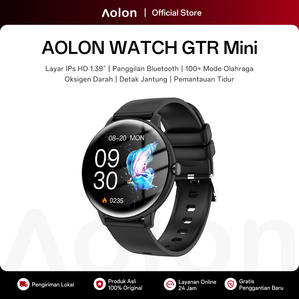 Jual Aolon Huafit GTR Mini Smart Watch | Bluetooth Call | DIY Wallpaper ...