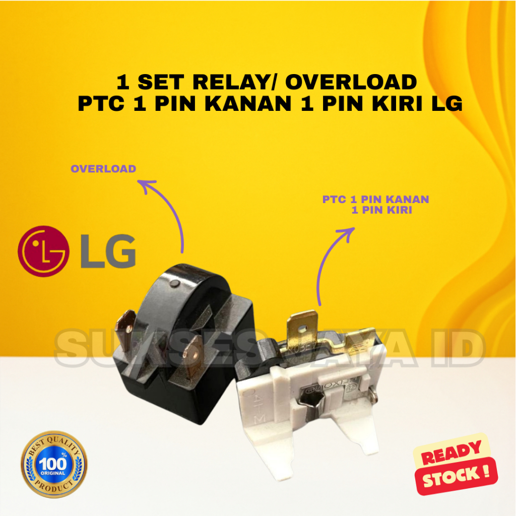 Jual 1 SET PTC / RELAY + OVERLOAD UNTUK KULKAS LG 1 PINTU 2 PINTU ...