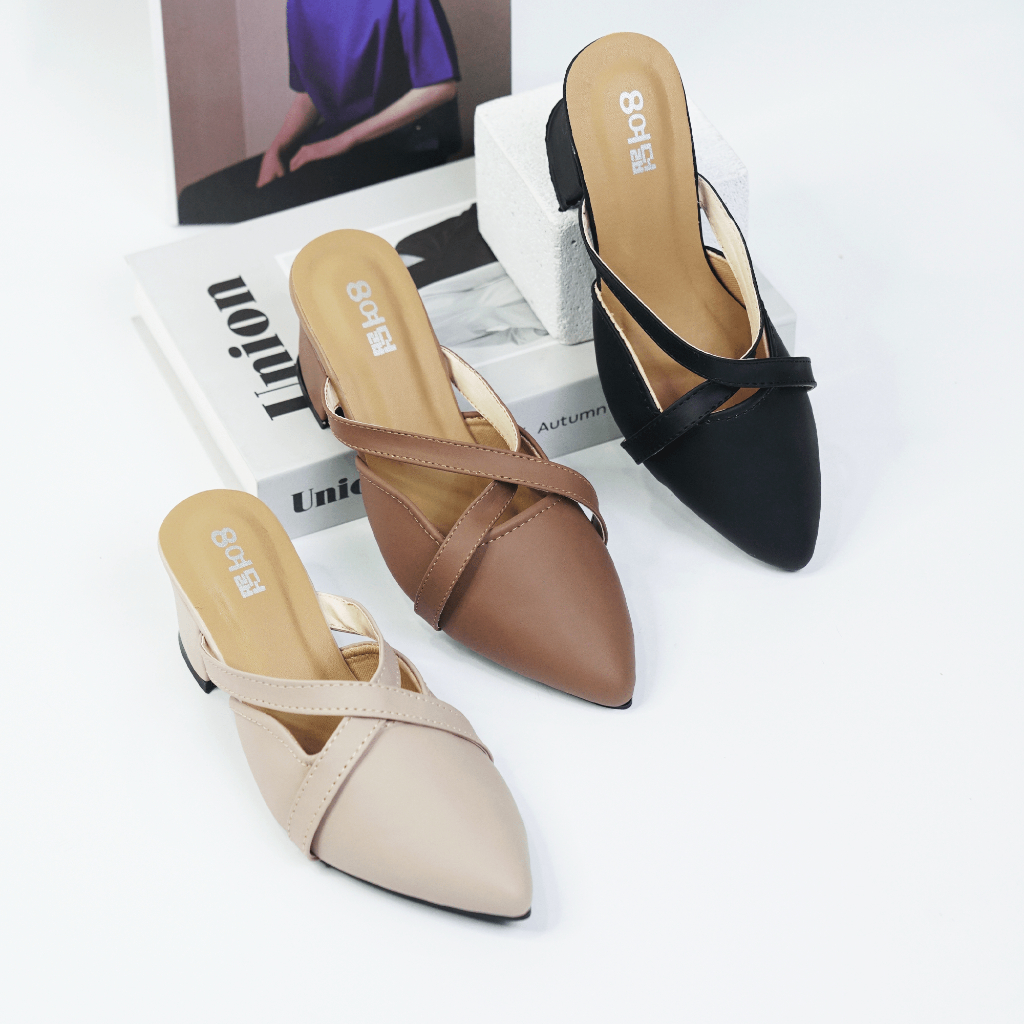 Jual [NEW LAUNCHING] Eight 8여덟 Veluna Heels 5CM Heels Wanita Mules ...