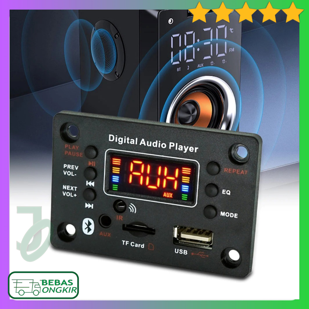 Jual Modul Amplifier Board Speaker Aktif Audio Player Bluetooth USB FM DIY 80W 12V ICANING G016 ...