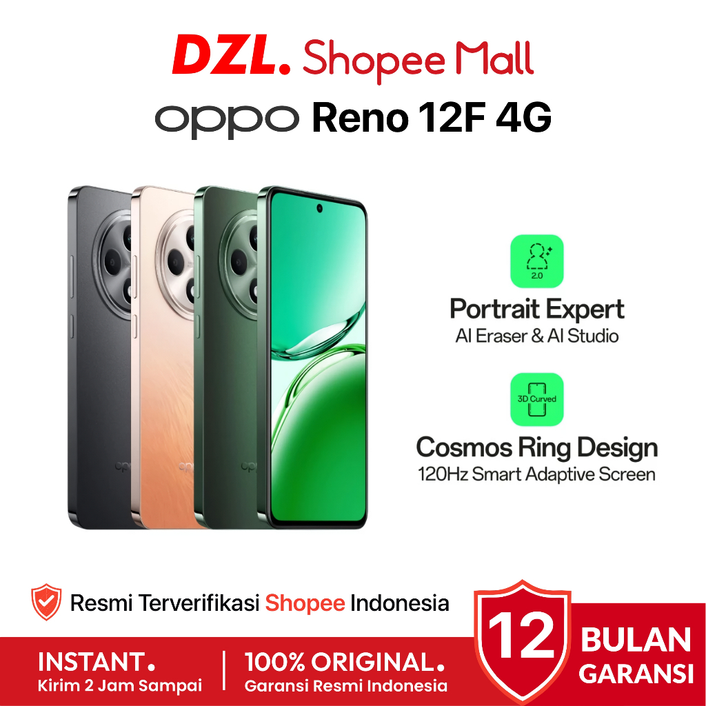 Jual DZL - HP OPPO Reno 12F 4G 8/256 GB Original Resmi Official Store Mall Ori Handphone Reno12 ...