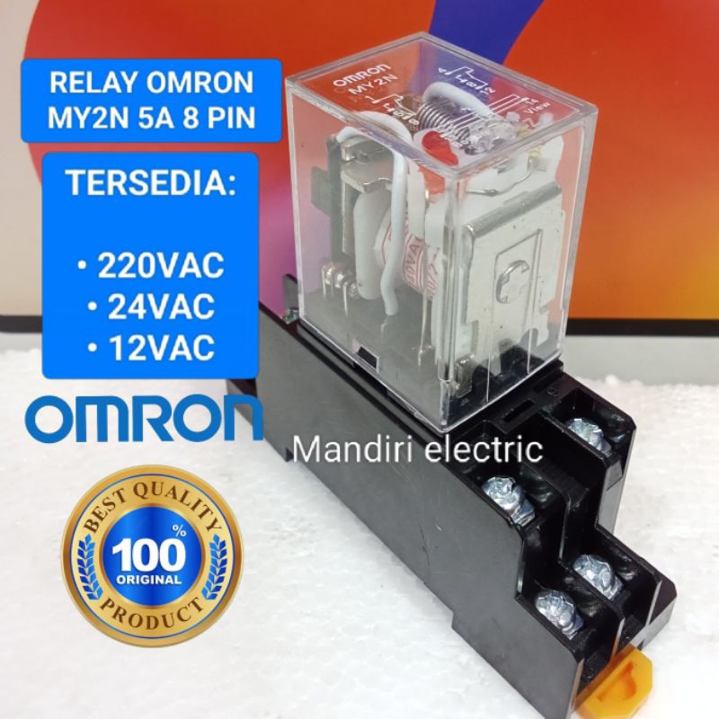 Jual relay Omron my2n 12vdc 5A 8pin plus socket | Shopee Indonesia