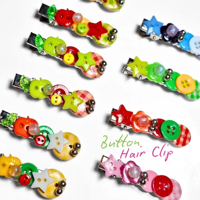 Jual Button Hair Clip Jepitan Kancing Lucu handmade byLaRasss | Shopee ...
