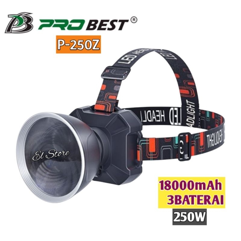 Jual Senter Kepala 250w LED Laser Zoom In Out Pro Best Premium Limited Edition 3 Mode | Shopee ...