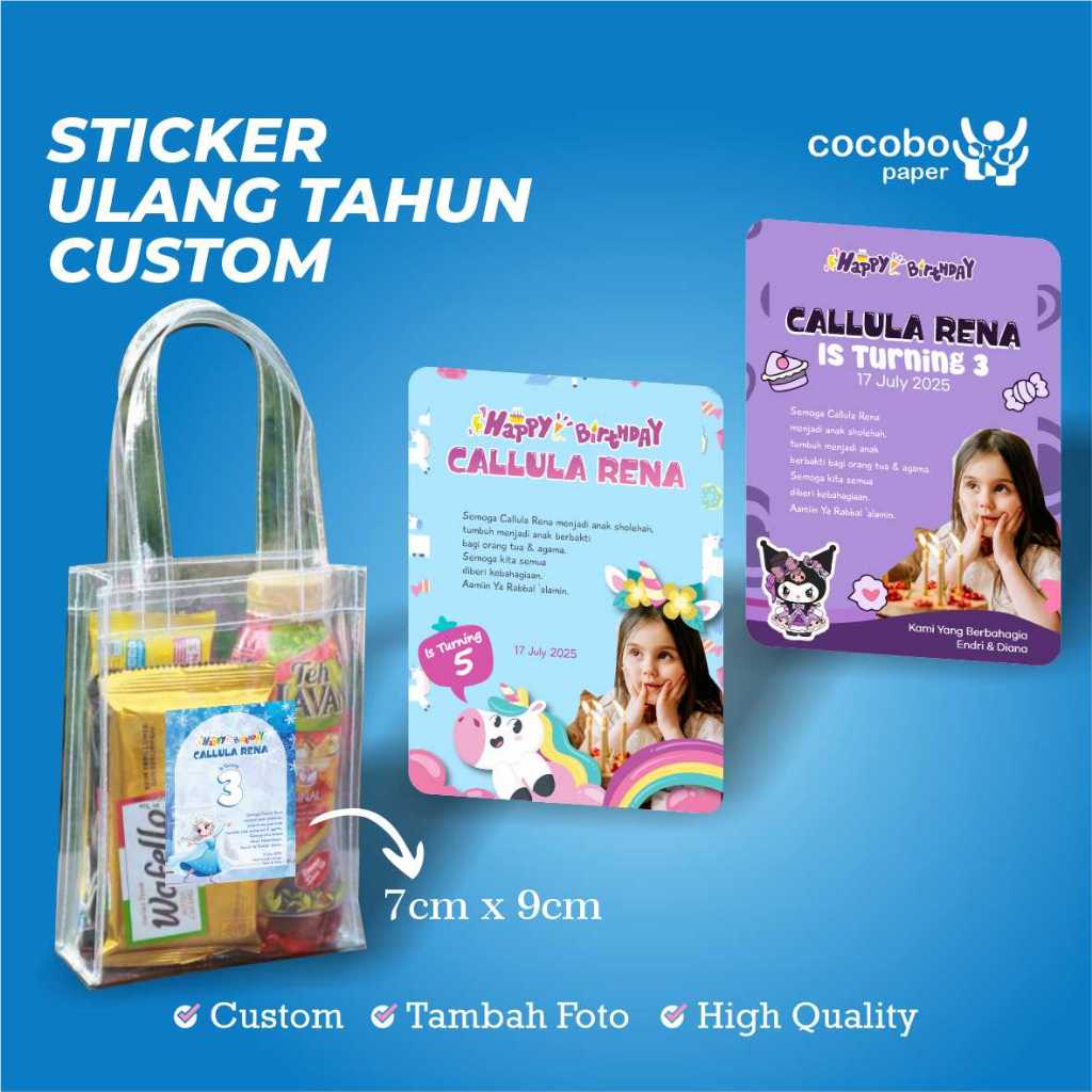 Jual Stiker Ulang tahun / Stiker Khitan / Stiker 7 Bulanan / Stiker ...