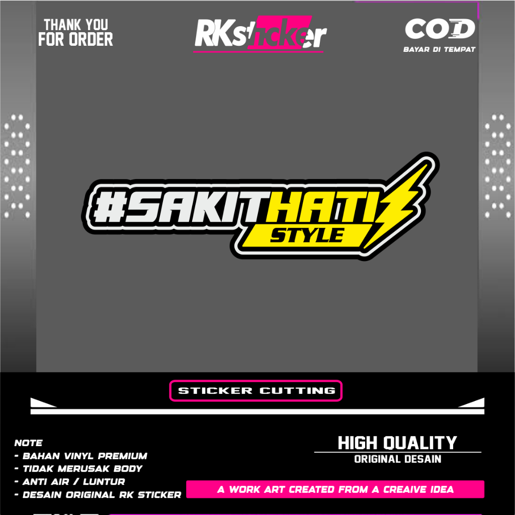 Jual Stiker SAKIT HATI STYLE Cutting sticker motor helm | Shopee Indonesia