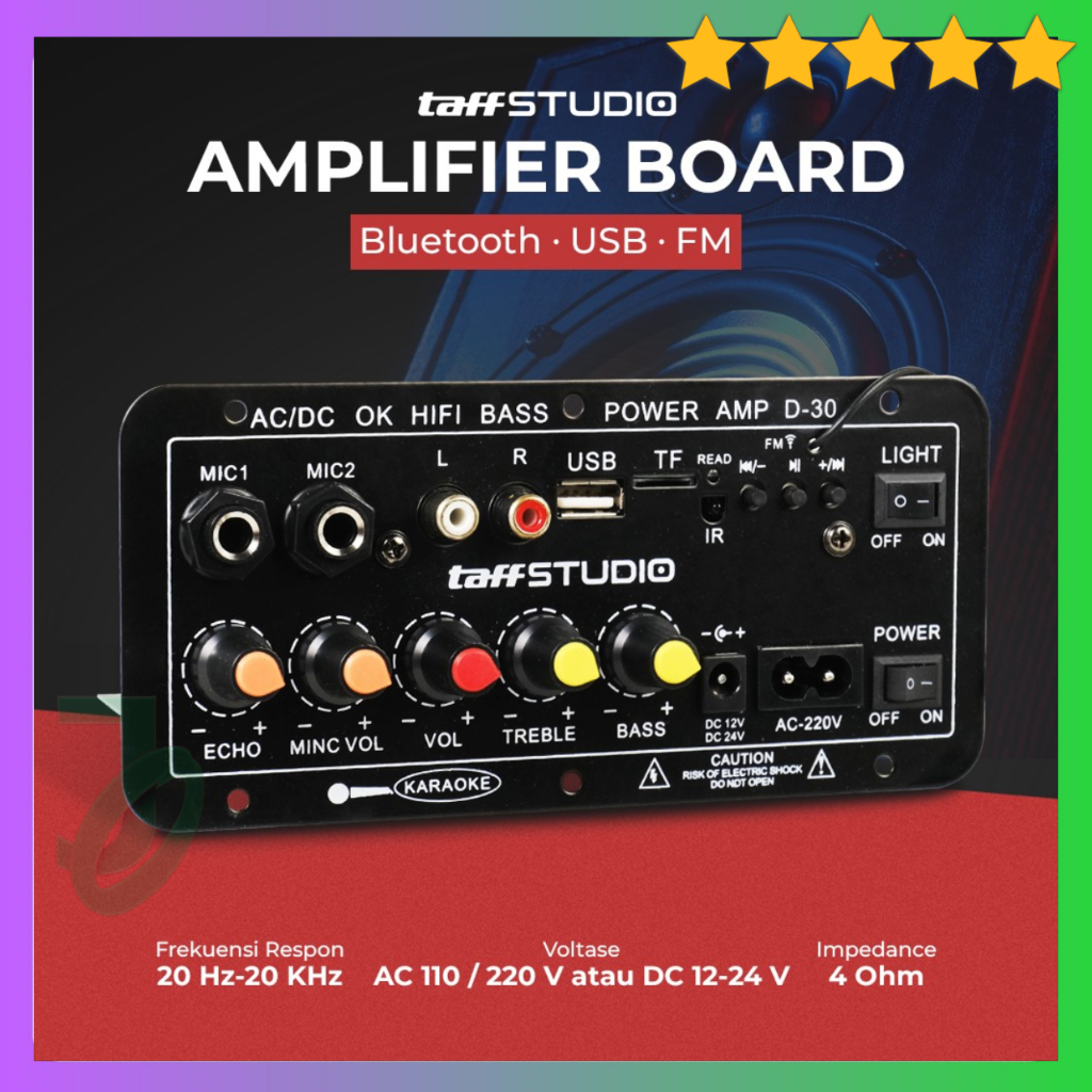 Jual Modul Amplifier Board Speaker Aktif Audio Bluetooth USB FM ...