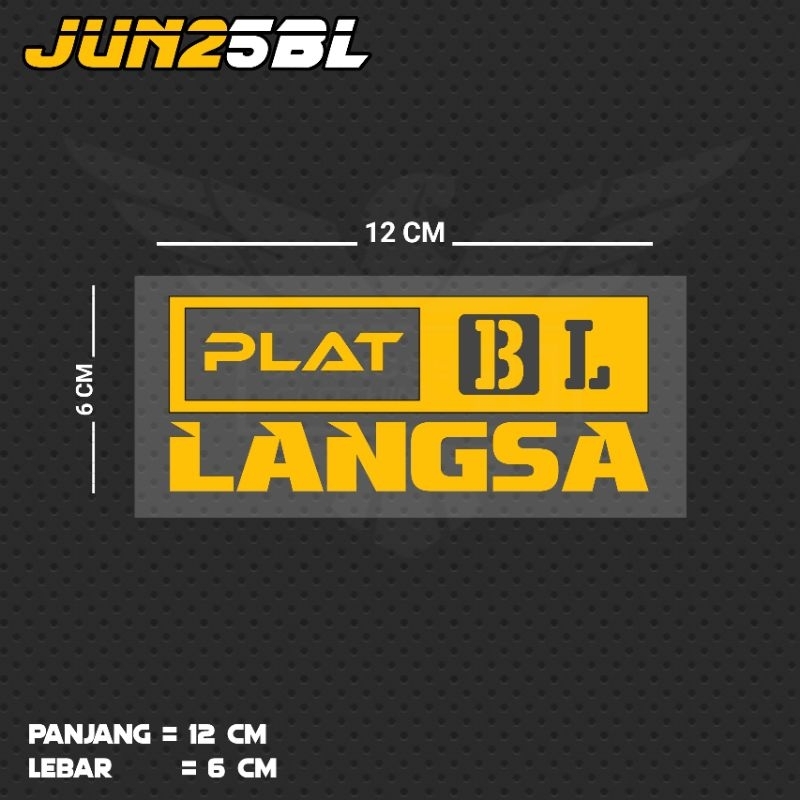 Jual STIKER CUTTING TULISAN PLAT BL LANGSA / JUN25BL ACH | Shopee Indonesia