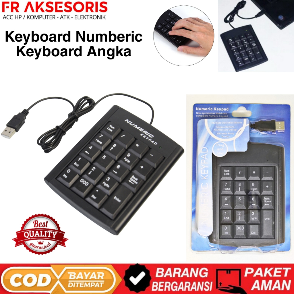 Jual Keyboard Numeric USB 19 Tombol Kompak keypad angka / Keyboard Angka keyboard number ...