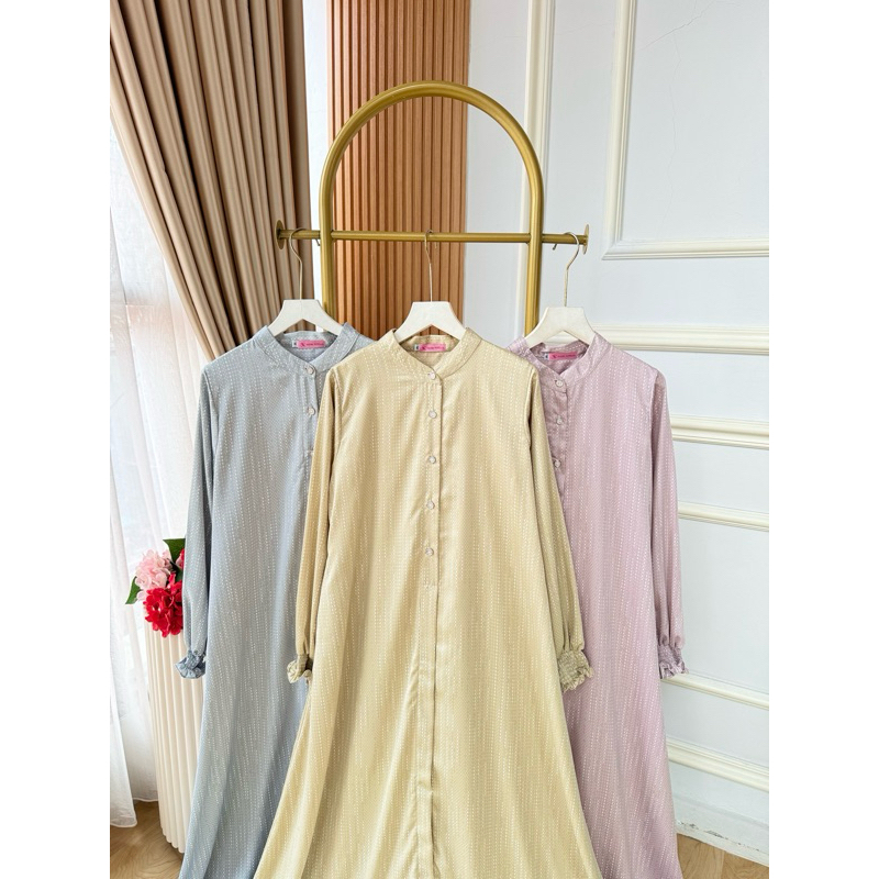 Jual Nnfashion ~ Raisa Dress Gamis wanita kancing depan busui adem ...