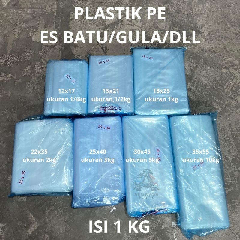 Jual (isi 1 kg) plastik PE ACC / Plastik Kiloan / plastik Es Batu Gula ...