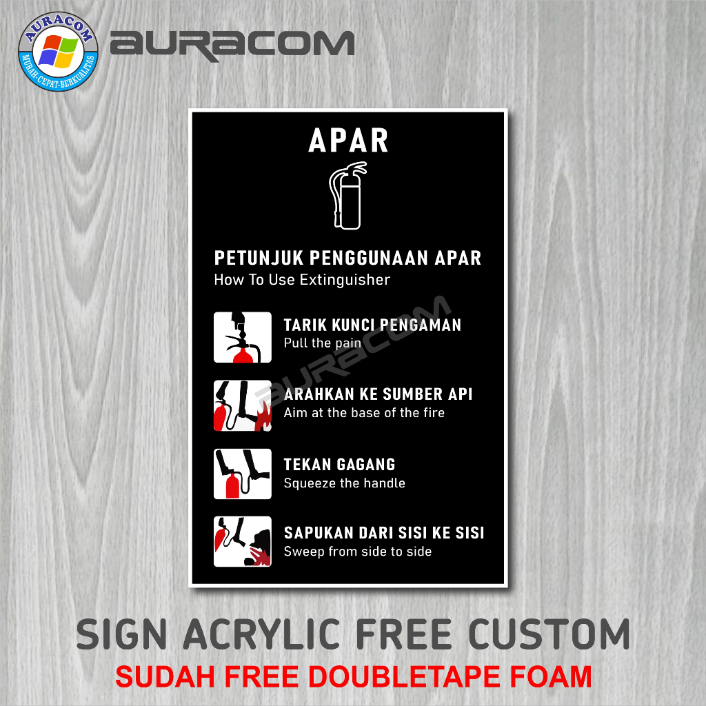 Jual Sign Board Akrilik Petunjuk APAR Modern | Signage Acrylic Custom ...