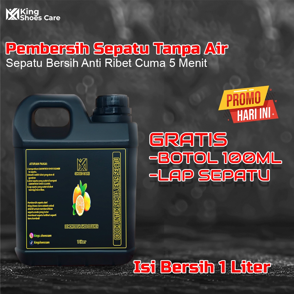 Jual pembersih sepatu tanpa bilas 1 liter bonus botol spray dan lap ...