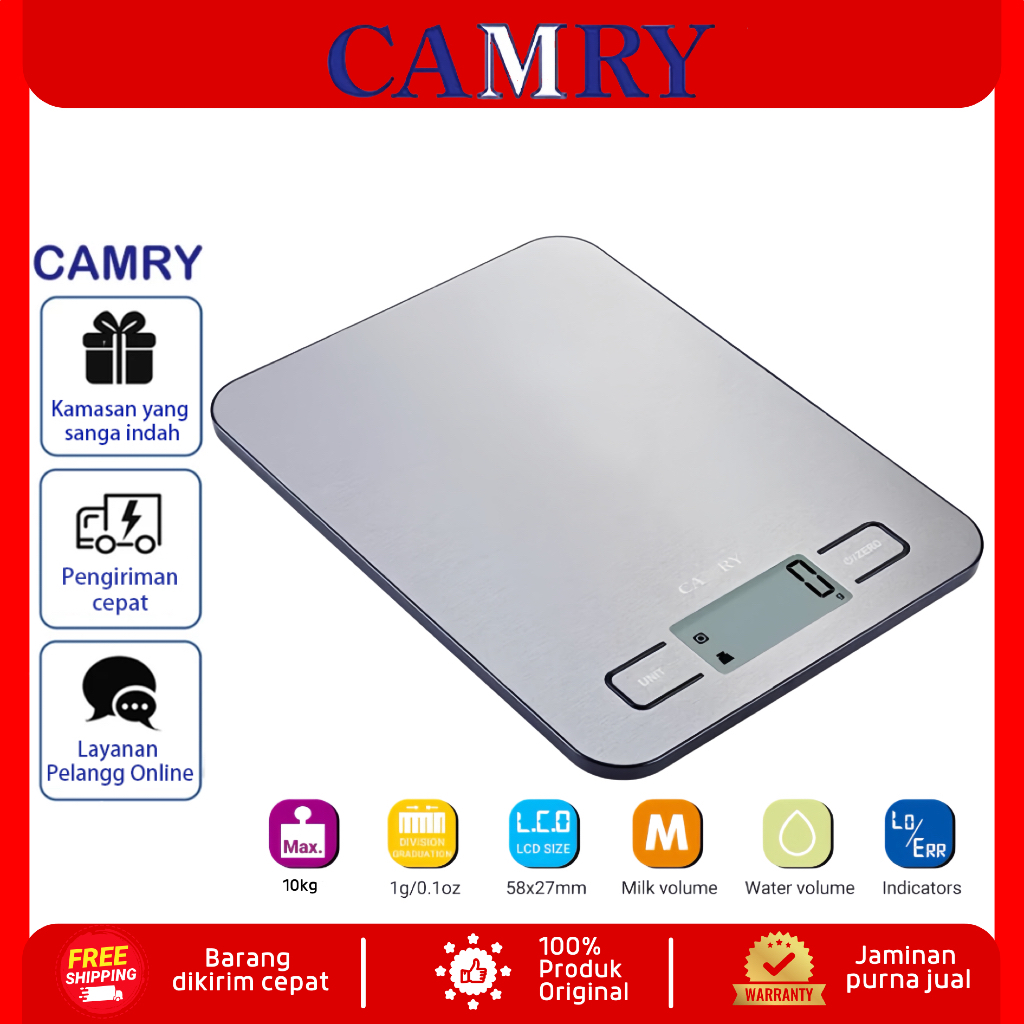 Jual Timbangan Dapur Digital Camry 10kg - Kitchen Scale Timbangan Dapur ...
