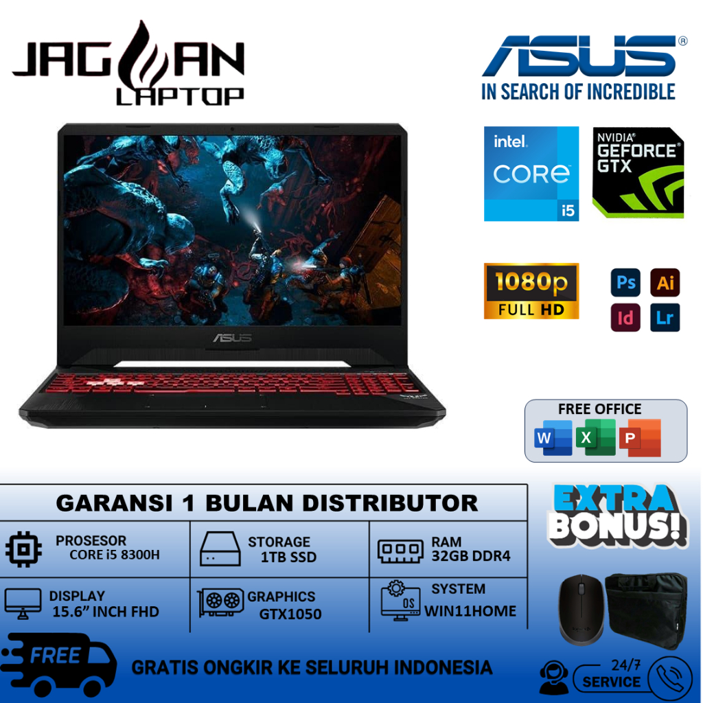 Jual Laptop Asus Tuf Gaming FX505GD Intel Core i5 8300H 32GB 1TB SSD ...