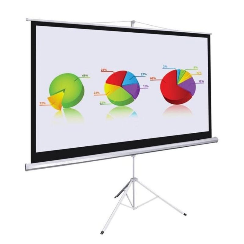 Jual Screen Projector Tripod Portabel Ukuran Lebar 180 cm x Tinggi 180 ...