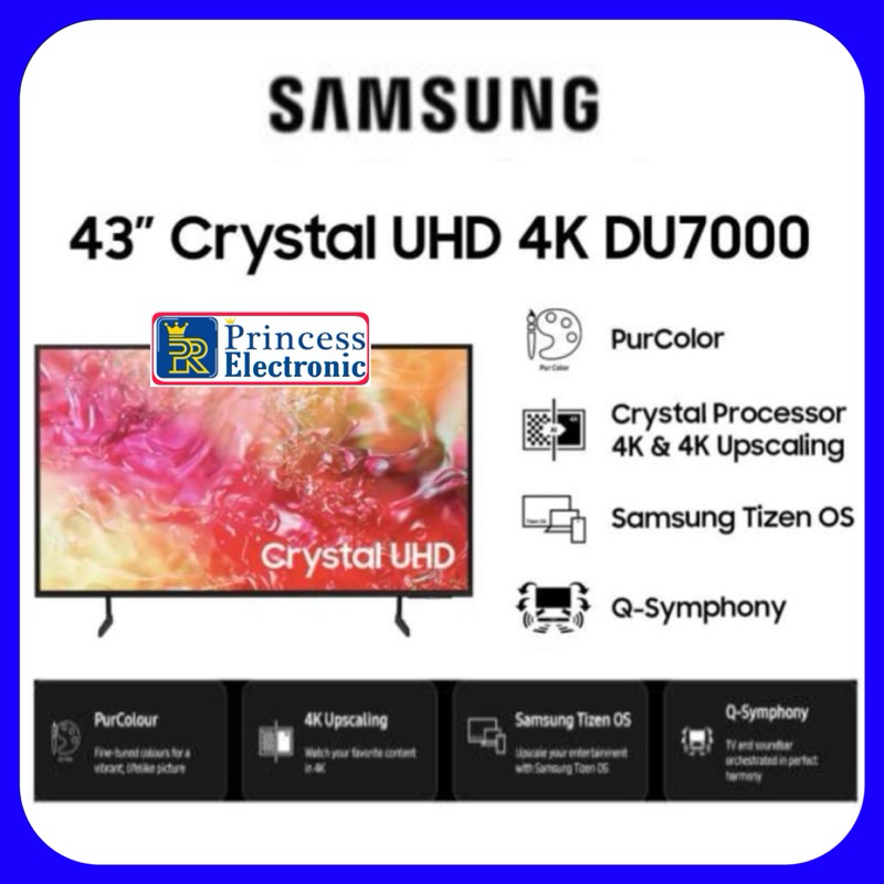 Jual SAMSUNG LED TV 4K CRYSTAL UHD UA43DU7000 | Shopee Indonesia