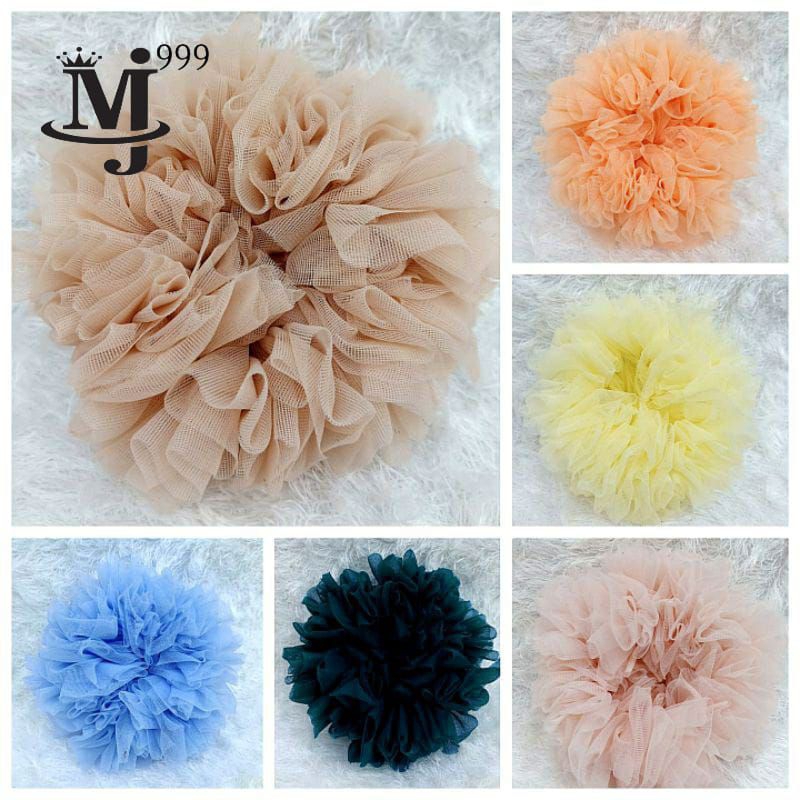 Jual Cepol tille jumbo ikat rambut schrunchie /cepol hijab anti pusing ...