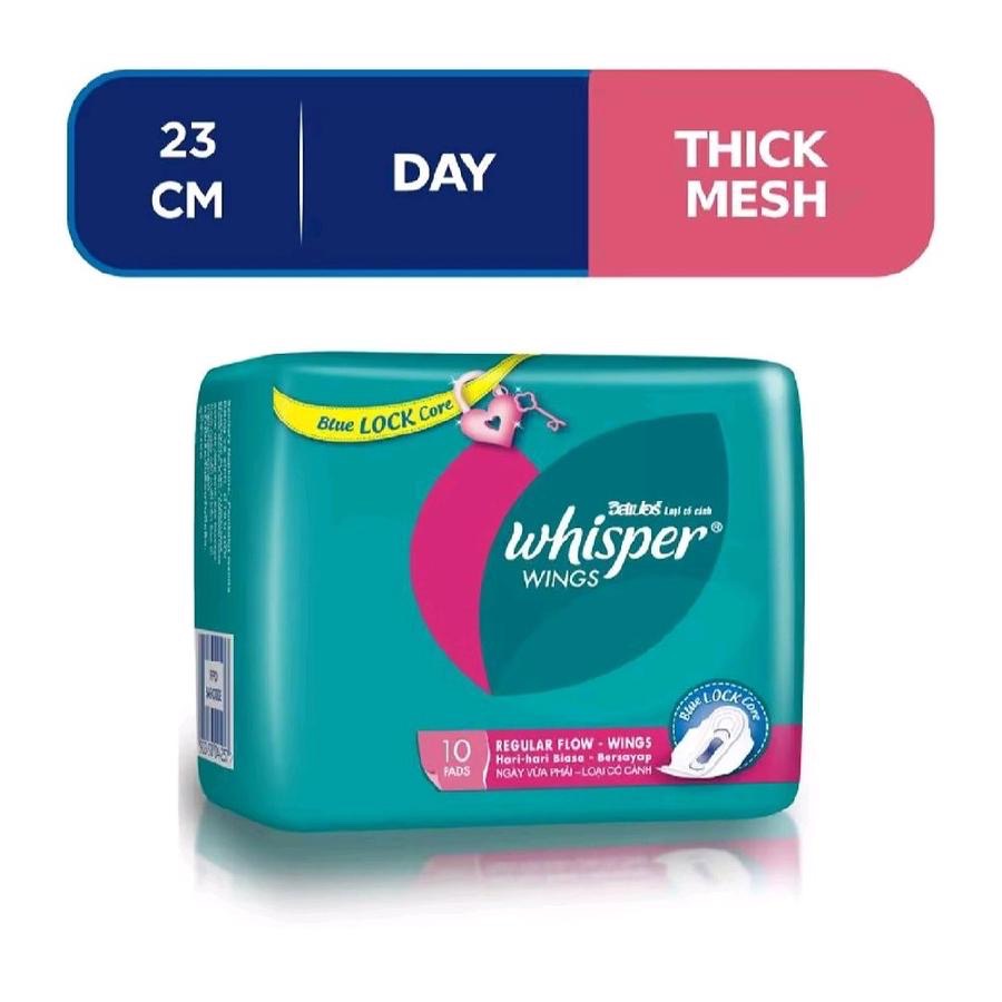 Jual Whisper Regular Flow With Wings 23 Cm 10 Pads (From SG) | Shopee ...