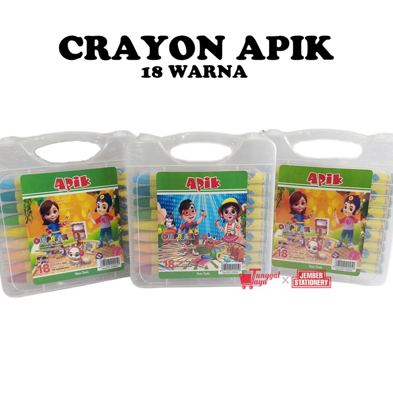 Jual Crayon Apik 18 Warna | Oil Pastel Apik | Shopee Indonesia