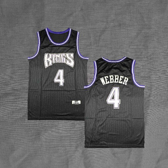 Jual BORDIR Baju Jersey Basket Chris Webber Kings Classic Hitam ...