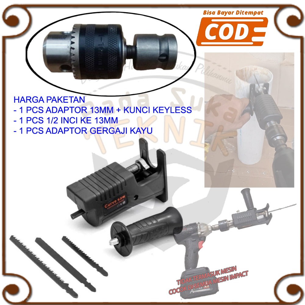 Jual Adaptor Chuck Impact Sambungan Jadi Bor Recipro Elektrik Drill ...