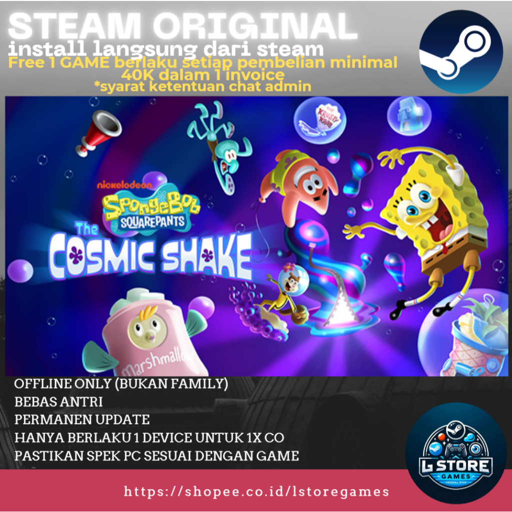 Jual SpongeBob The Cosmic Shake Game PC Original Offline | Shopee Indonesia