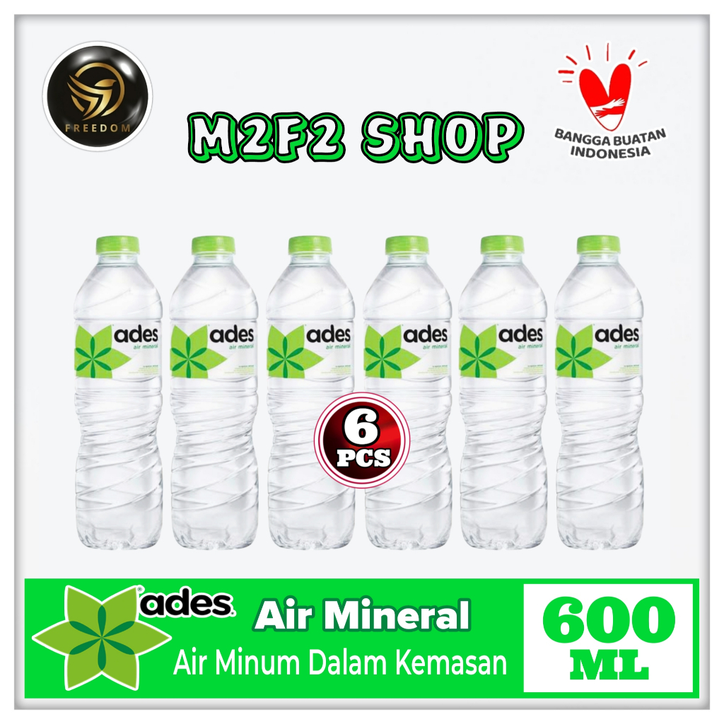 Jual Air Mineral Ades Botol Tanggung Pet - 600 ml (Kemasan 6 Pcs) | Shopee Indonesia