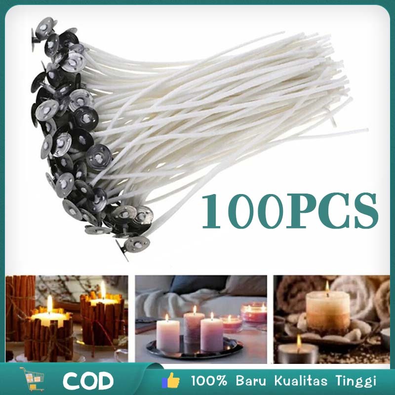 Jual Sumbu Lilin 100 Pcs Bahan Lilin Diy Sumbu Aroma Terapi Tali Sumbu ...