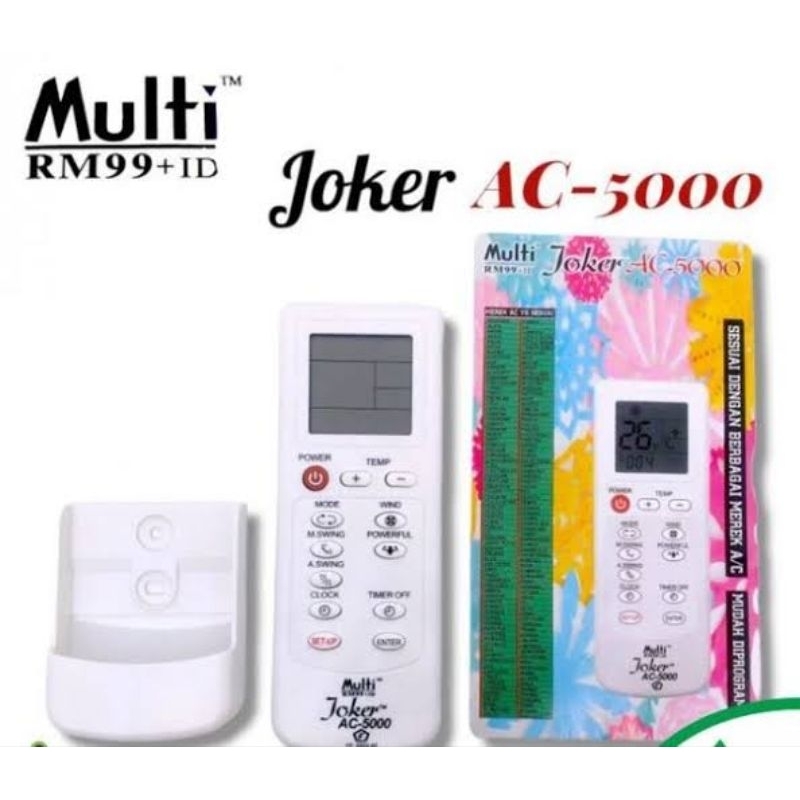 Jual Remote AC Multi/Universal Fleco Remote AC Joker AC-5000 | bisa ...