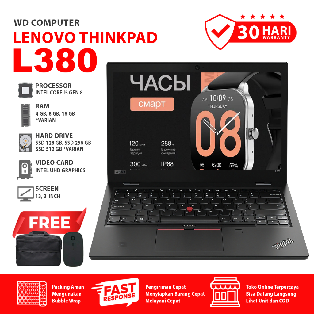 Jual Laptop Lenovo L380 Intel Core i5 Gen 8 RAM 8GB SSD 256GB 14inch ...