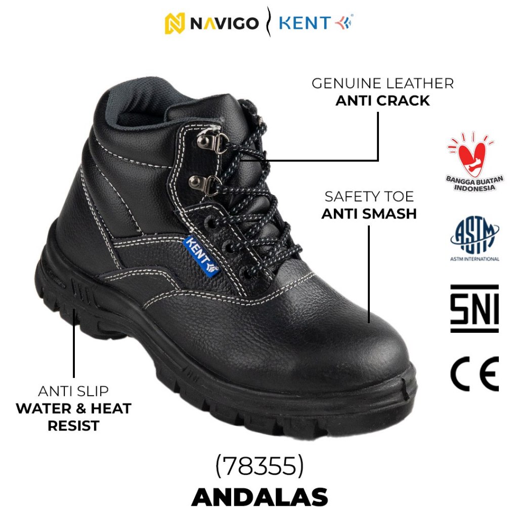 Jual NAVIGO X KENT Sepatu Safety Pria Wanita ANDALAS 78355 - Standar ...