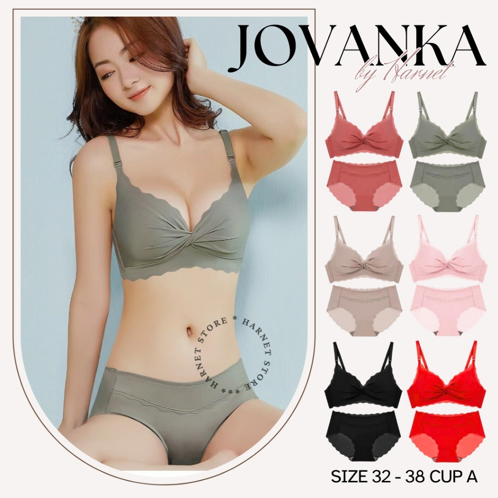 Jual JOVANKA Bra Set Bh Braa Bha Setelan Seamless Push Up Tanpa Kawat Busa Tipis Cup A Size 32 ...
