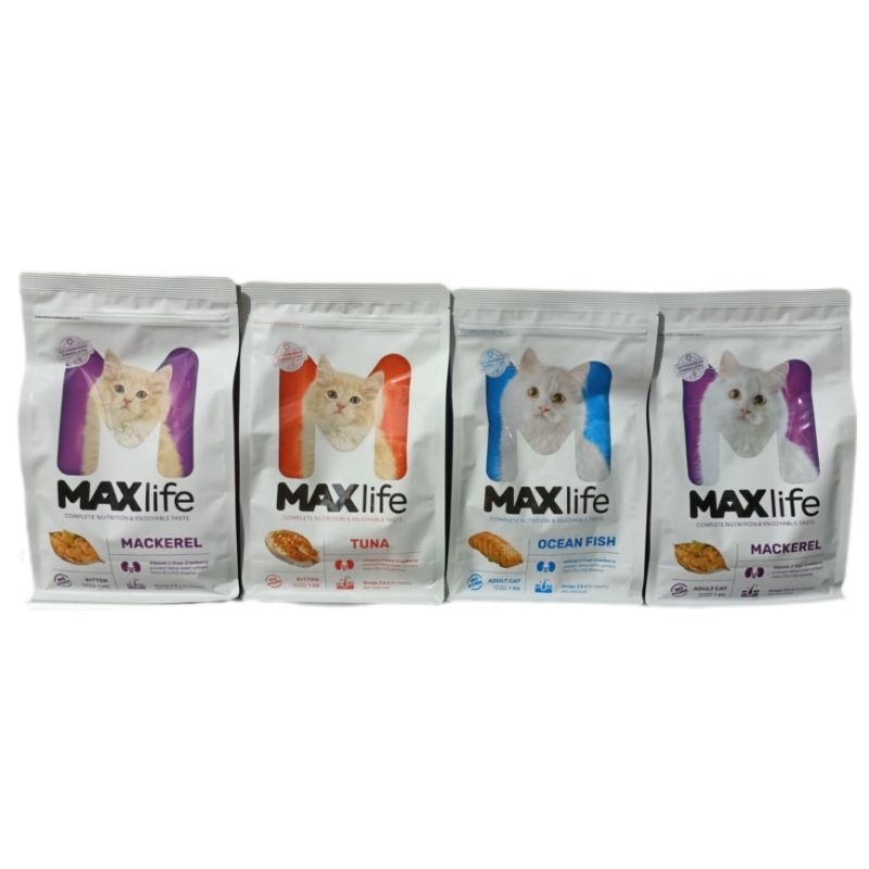 Jual NEW PACKAGING KEMASAN BARU MAXLIFE 1.1KG DRY CAT FOOD ADULT ...