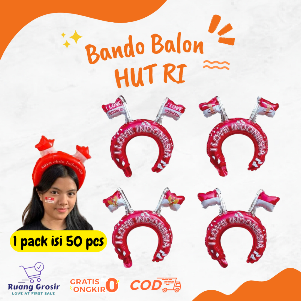 Jual Balon HUT RI Kemerdekaan Bando Foil isi 50 pcs | Shopee Indonesia