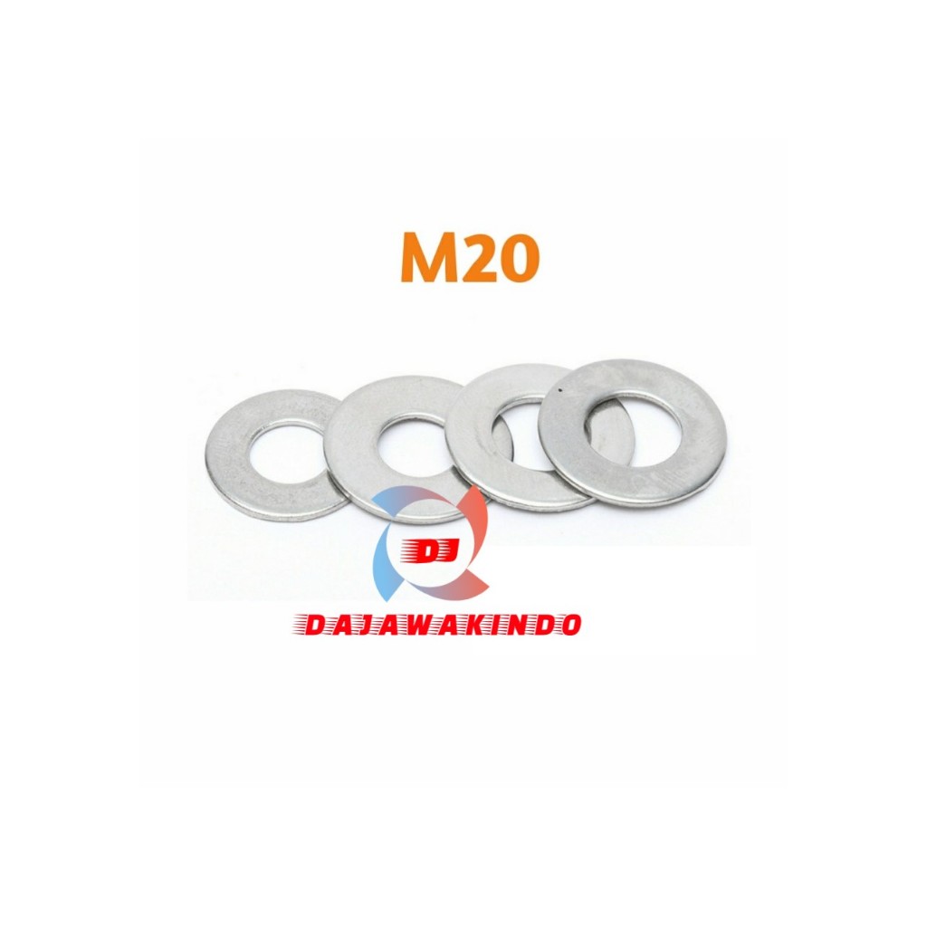 Jual Ring Plat Besi Putih M20 : Washer Plated Galvanis | Shopee Indonesia