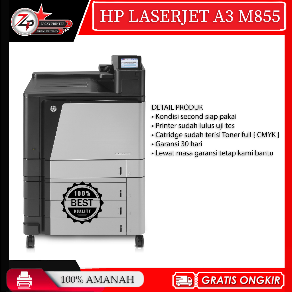 Jual Printer Hp Laserjet Enterprise M855 Mesin Printer A3 Warna ...