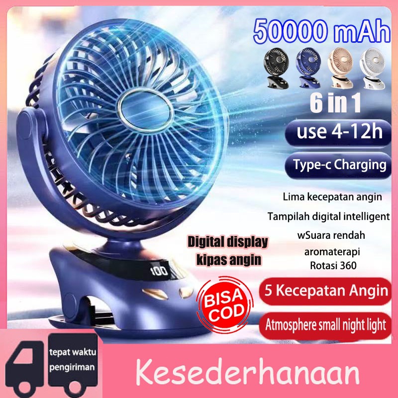 Jual 50000mAh Kipas Angin USB Clip Mini Fan Rotating Kipas Angin Meja ...