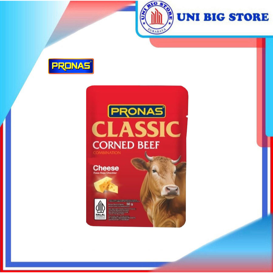Jual Pronas Classic Corned Beef Cheese 50 gr Kornet Daging Sapi Sachet ...