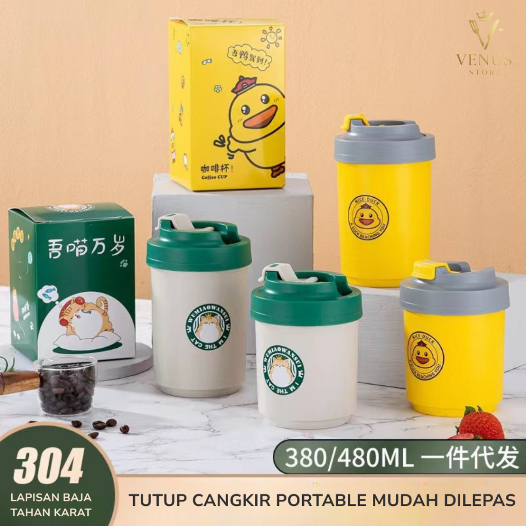 Jual Venus Store - Coffe Cup / Gelas Mug Serbaguna Stainless 304 Anti Tumpah - 380 480ml ...
