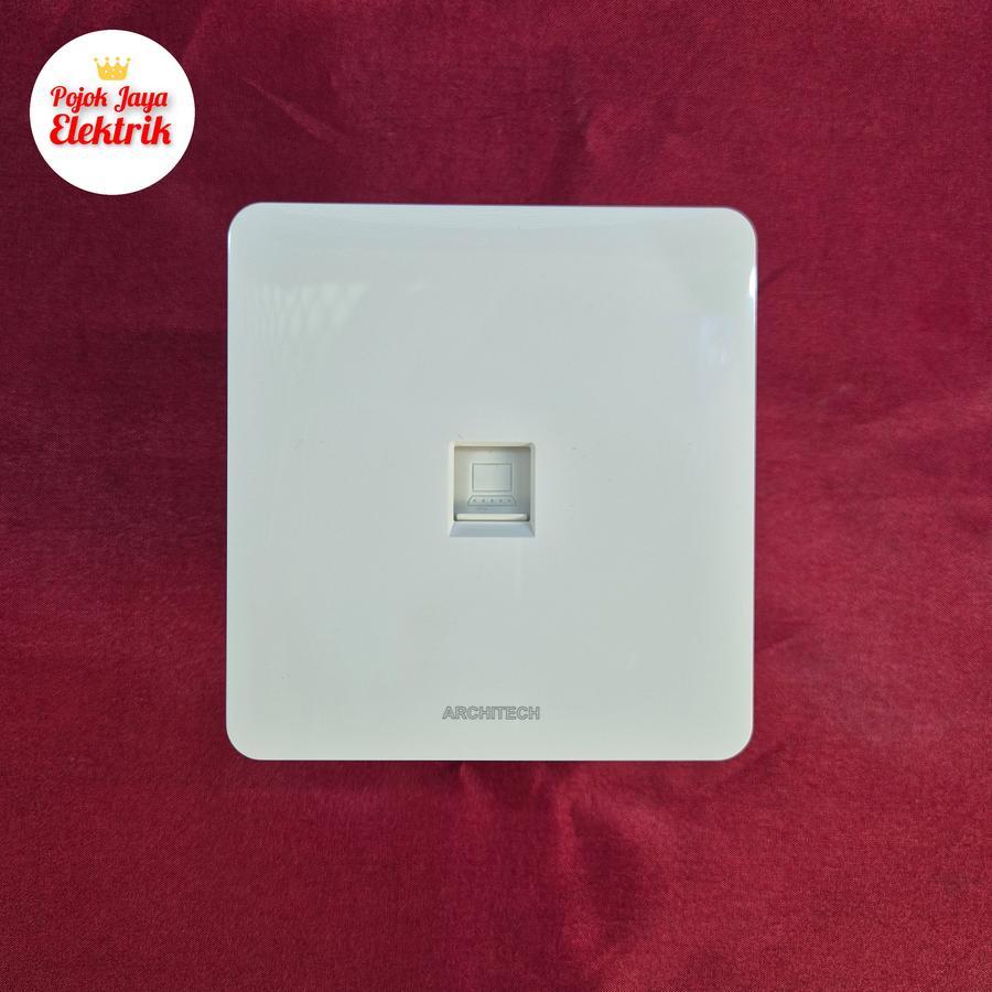 Jual A63-E02-WH Stop Kontak Data CAT6 1 Gang Switch Infinity White Architech | Shopee Indonesia