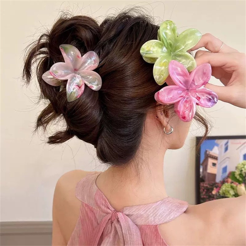 Jual Jepit Rambut Bunga Kamboja Motif Abstrak Jedai Plumeria Hairclip ...