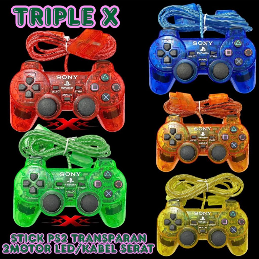 Jual stik stik ps2 transparan lampu - stik ps2 lampu kabel serat 2 ...