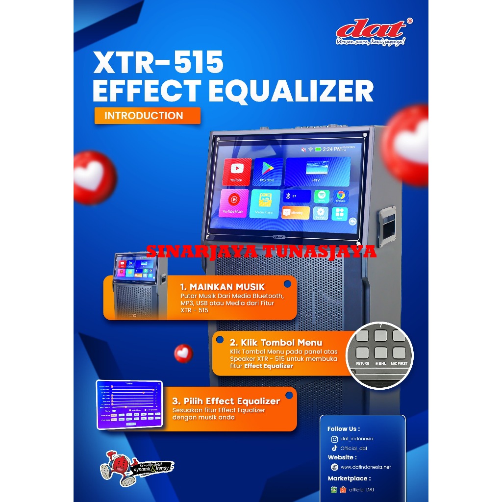 Jual DAT SPEAKER TROLLEY MONITOR ANDROID 15INCH XTR-515 PRIVE SPEAKER ...