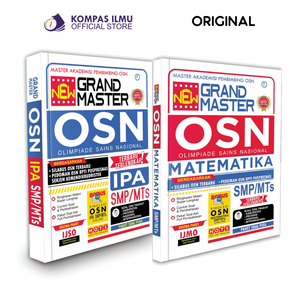 Jual Buku OSN SMP - New Grand Master OSN Olimpiade SAINS Nasional IPA Dan Matematika SMP/MTs ...